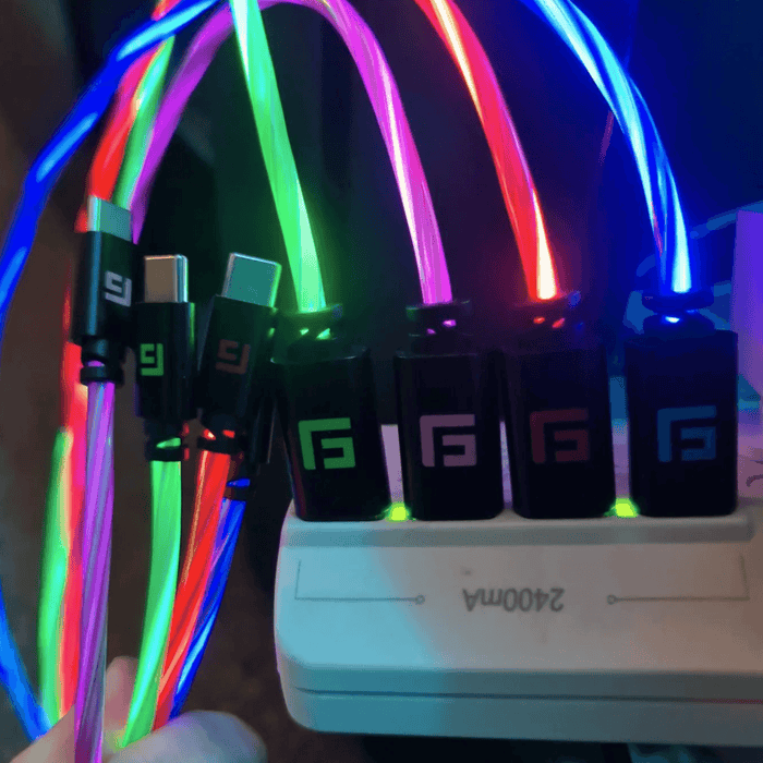 USB-C Cables with LED light | High Speed for charge + sync – FLOATING GRIP